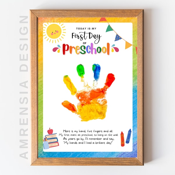First Day Preschool Handprints - Etsy