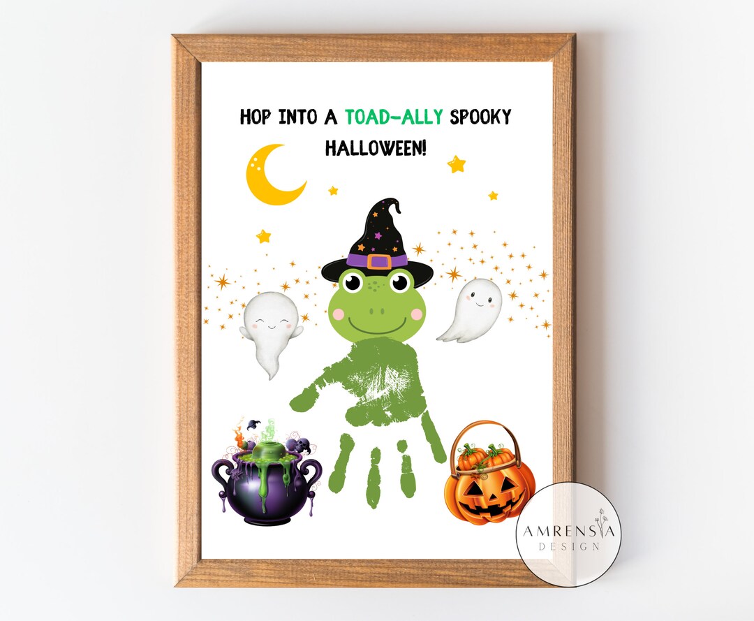 Toad Halloween Handprint Art, Happy Halloween Keepsake Craft Handprint ...