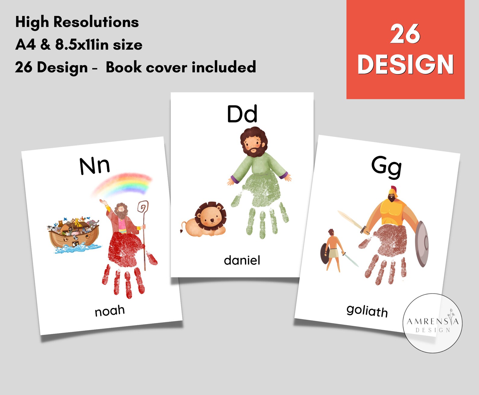 A-Z BIBLE Handprint Book, Alphabet Handprint Art, Baby Toddler Child ...