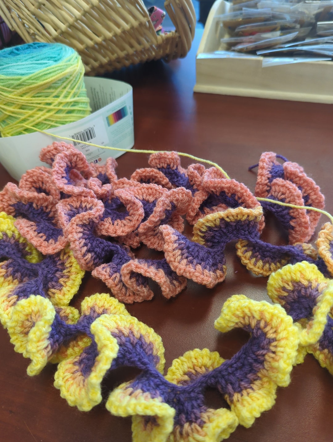 Spiral Colorful Crochet Scarf or Garland - Etsy