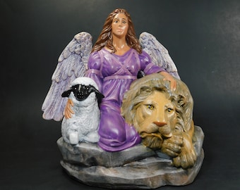 Angel With Lamb - Etsy