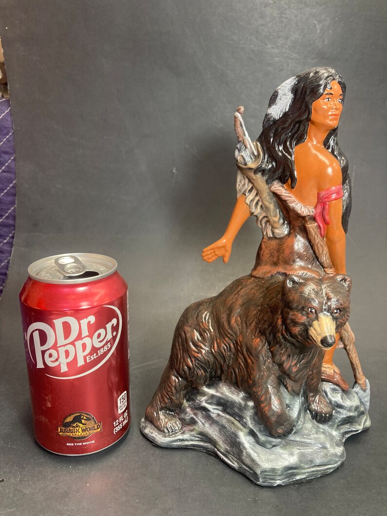 Native American Maiden Bear Huntress With Bear Hand Made and - Etsy