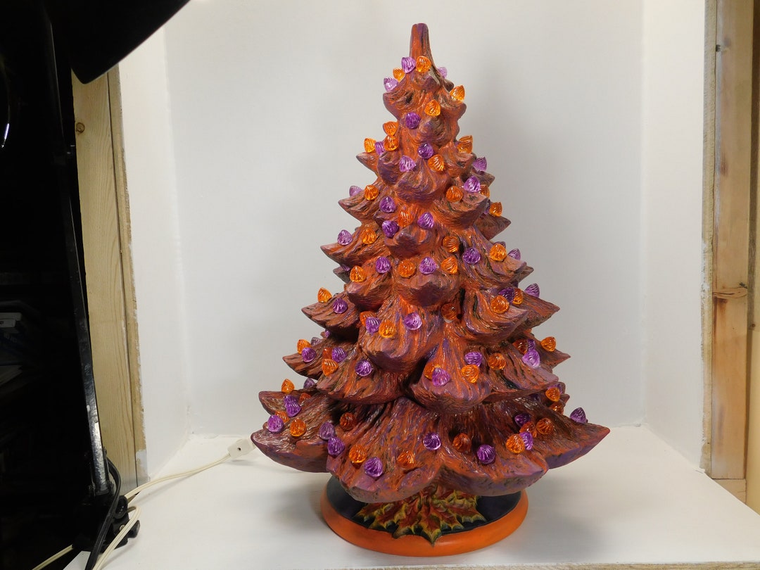 Very Unique Extra Large Halloween Pine Tree With Extra Ring and Lights ...