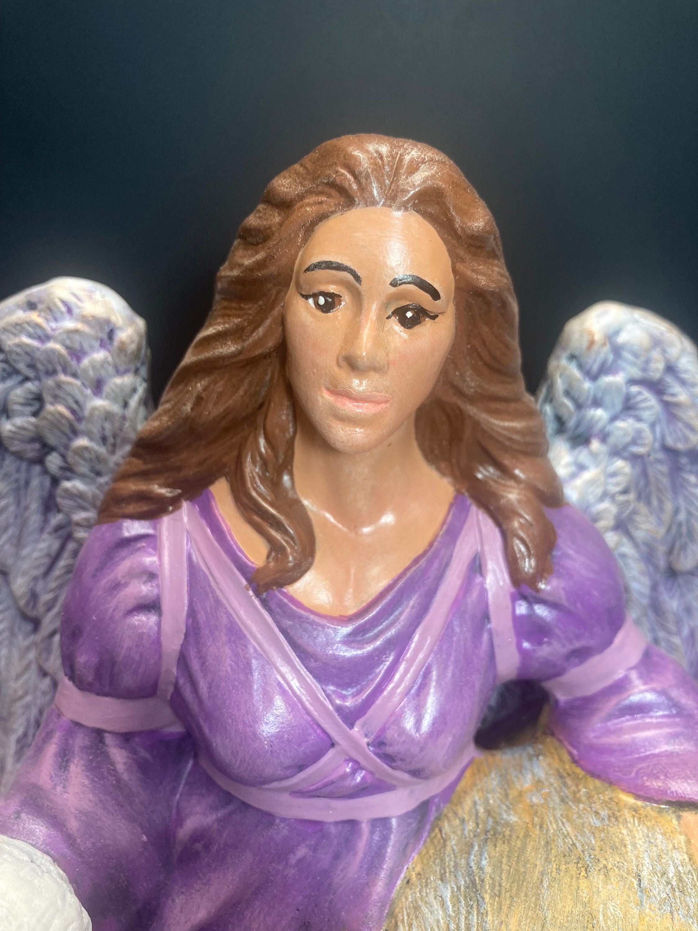 Angel Sitting With Lion and Lamb Hand Painted Ceramic - Etsy