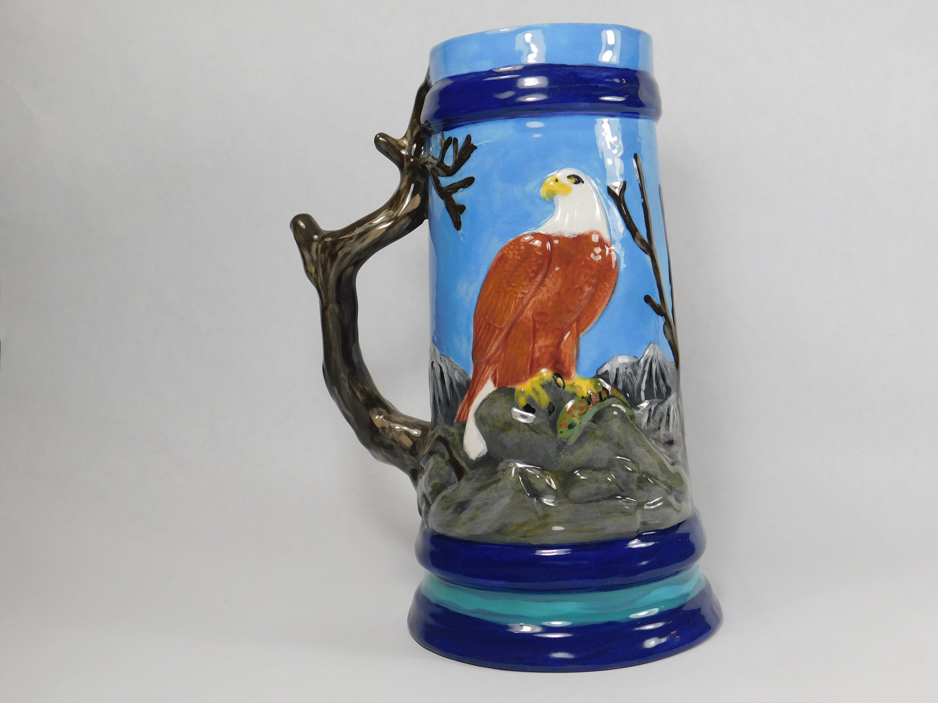 Eagle Tankard or Stein Hand Made and Painted Ceramic Piece | Etsy