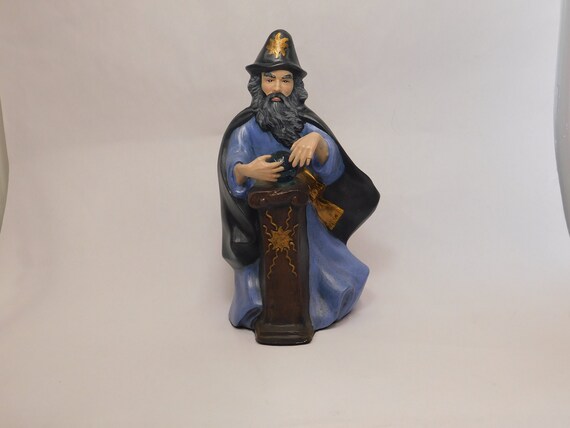 Wizard Standing with Crystal Ball Hand Painted Ceramic | Etsy