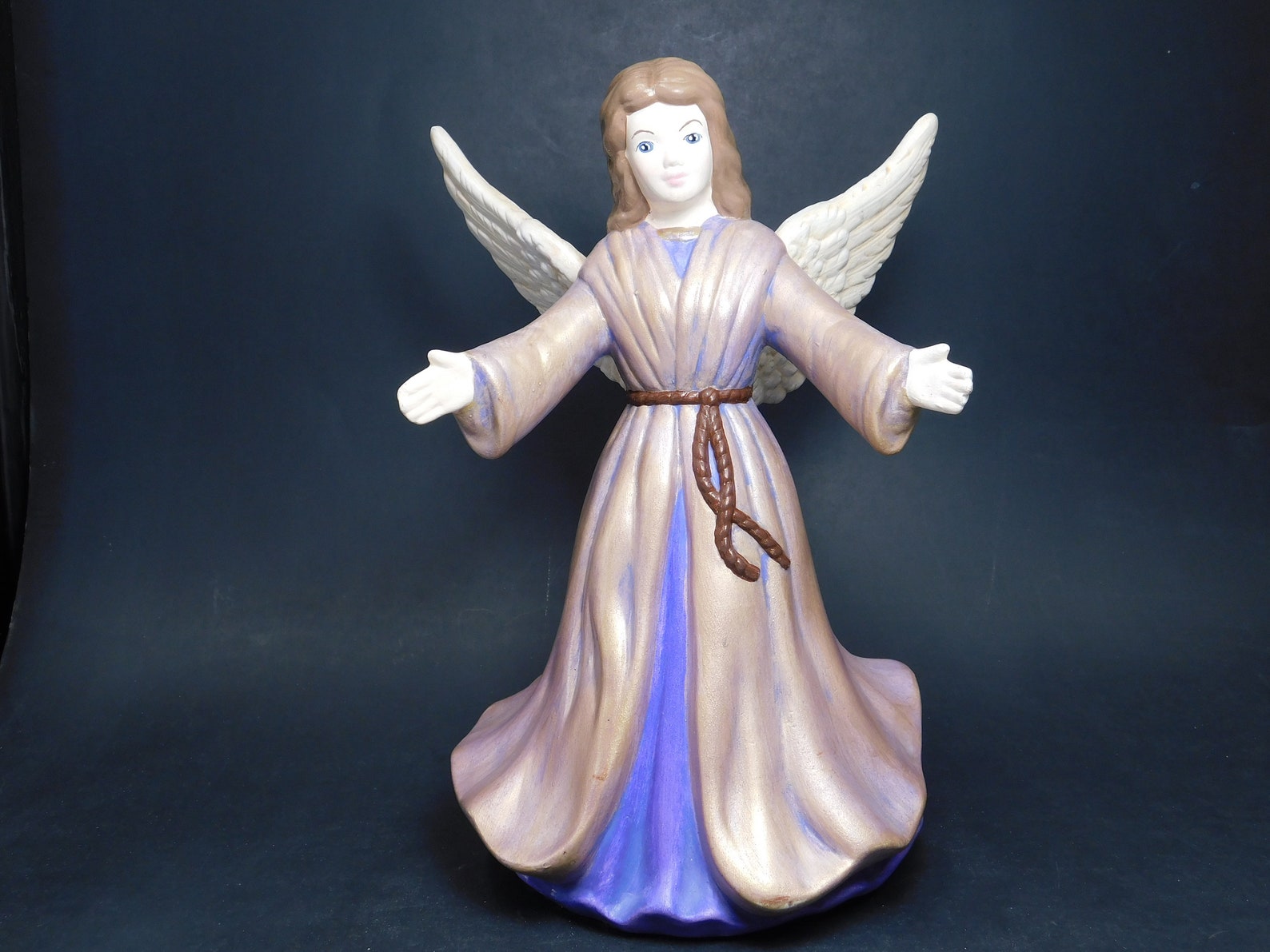 Angel With Arms Out Hand Painted Ceramic Figurine - Etsy