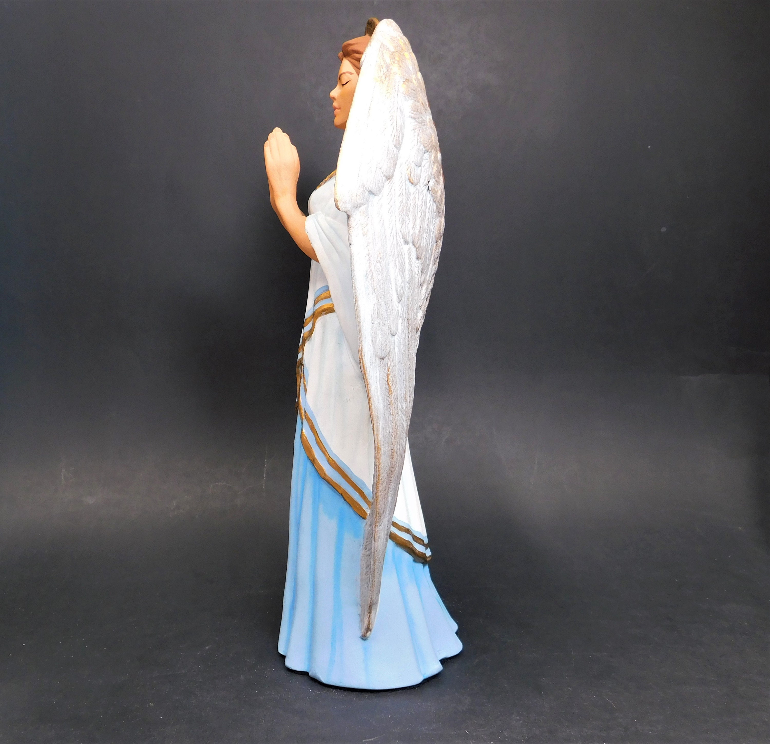 Large Beautiful Angel Praying Hand Painted Ceramic Figurine - Etsy ...