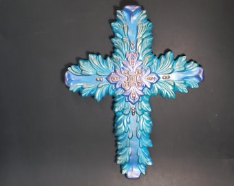 Hand Painted Ceramic Cross - Etsy