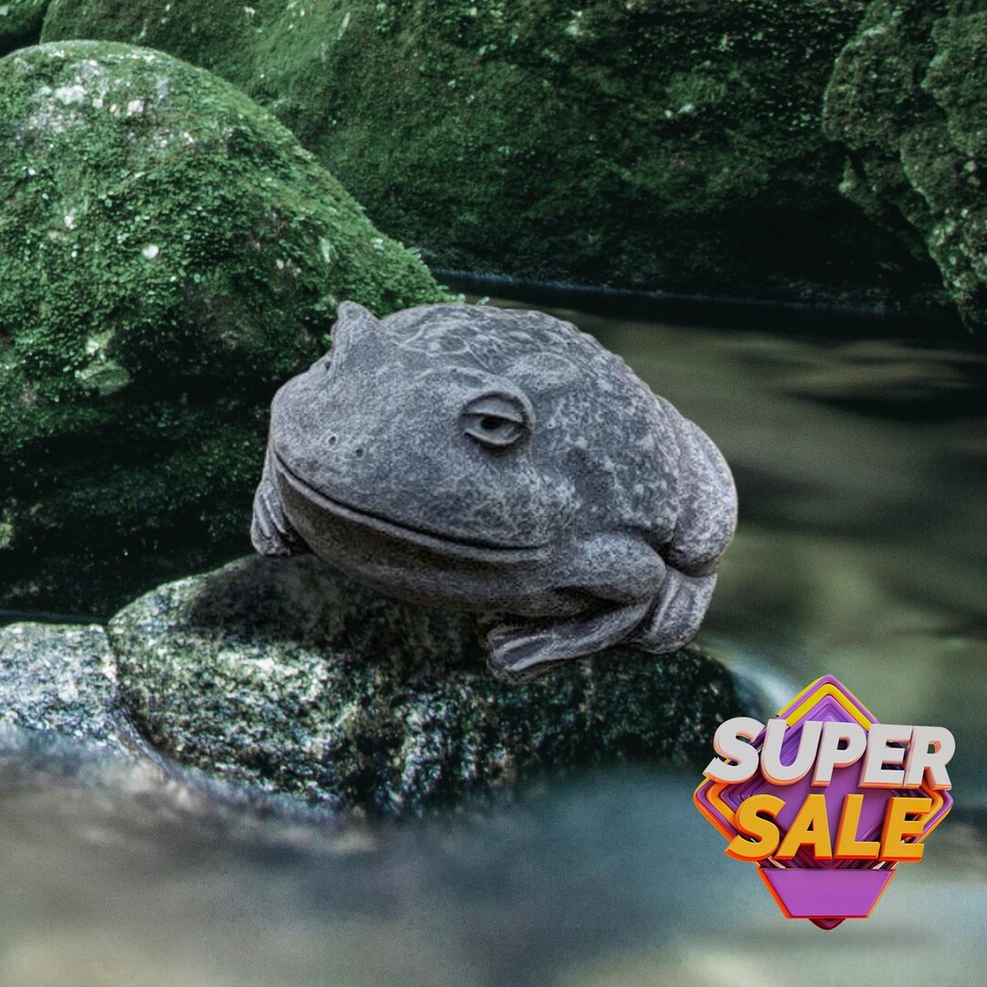 Cool and Relaxing Toad Concrete Statue/home or Garden Decoration Cement ...