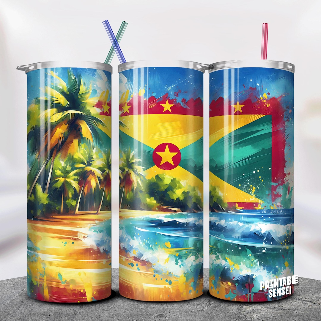 Grenada Flag Tumbler – Caribbean Island Pride, Tropical Decor and ...