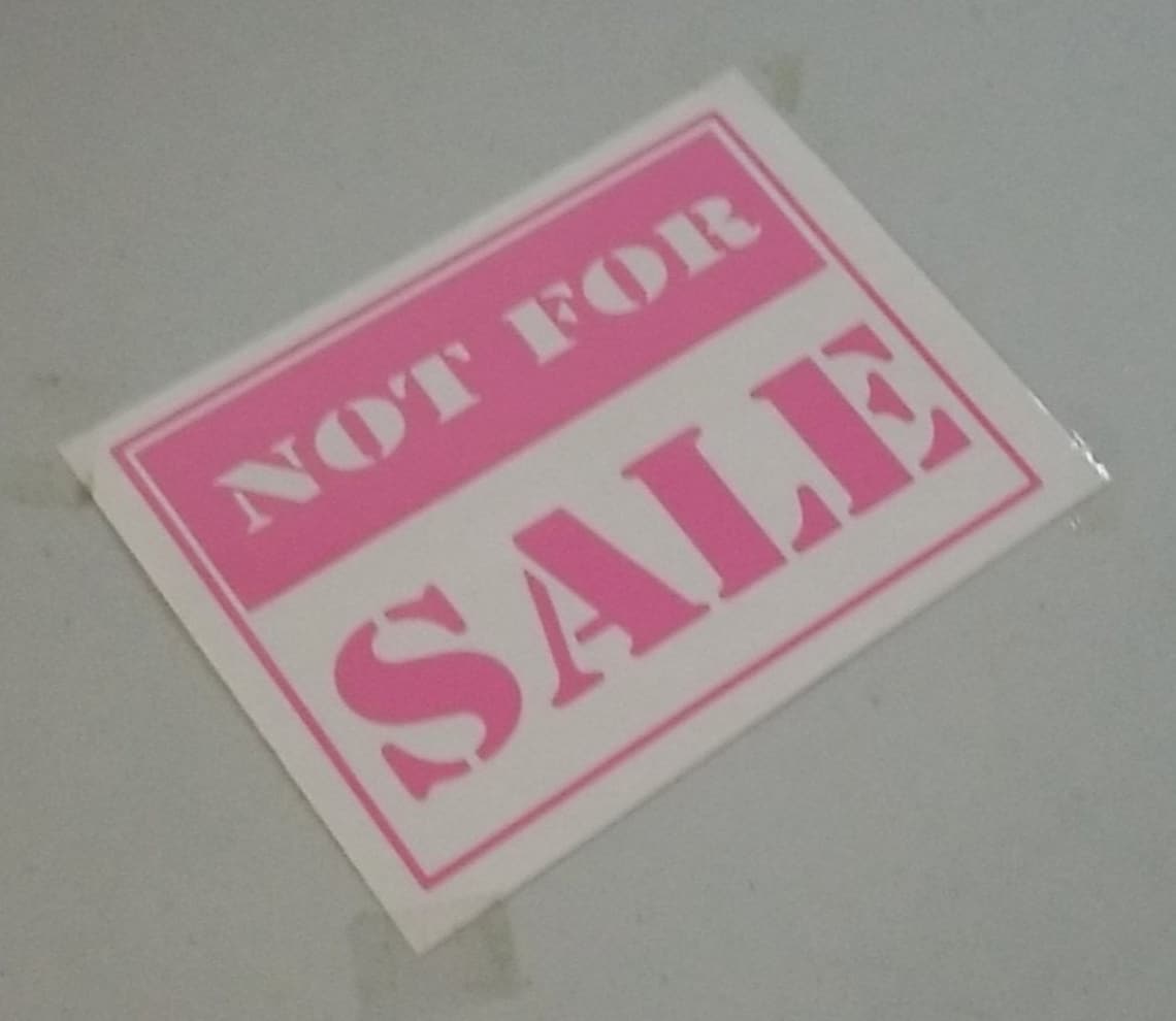 Not For Sale Sign Label Custom Precision Die Cut Vinyl | Etsy