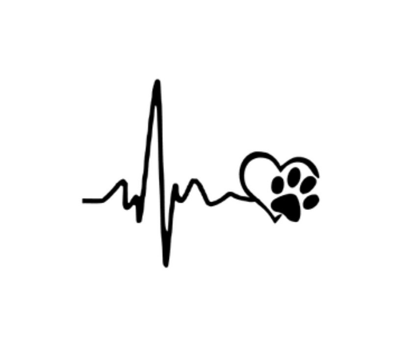 Paw Print | Heart | Love | Heartbeat | Custom Precision Die Cut Vinyl ...