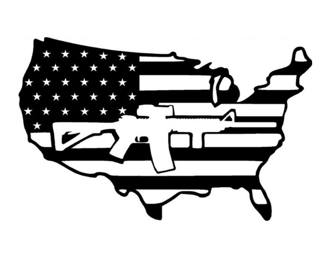 American Flag | AR | Rifle | Custom Precision Die Cut Vinyl Decal ...