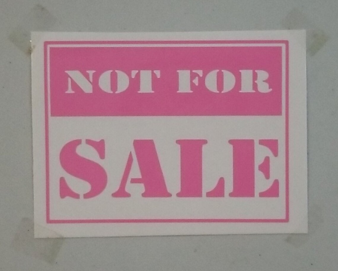 Not For Sale Sign Label Custom Precision Die Cut Vinyl | Etsy