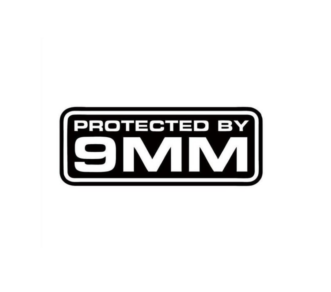 Protected by 9mm Gun Pistol Custom Precision Die Cut Vinyl Decal ...