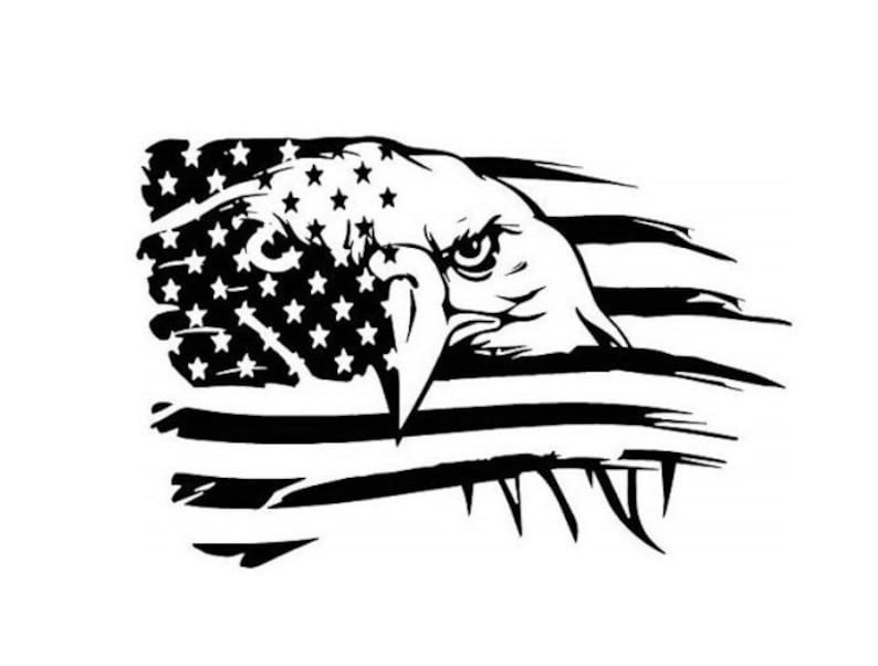 American Flag Bald Eagle Custom Precision Die Cut Vinyl | Etsy