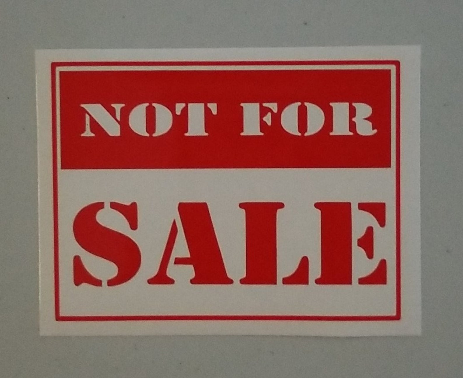 Not For Sale Sign Label Custom Precision Die Cut Vinyl | Etsy