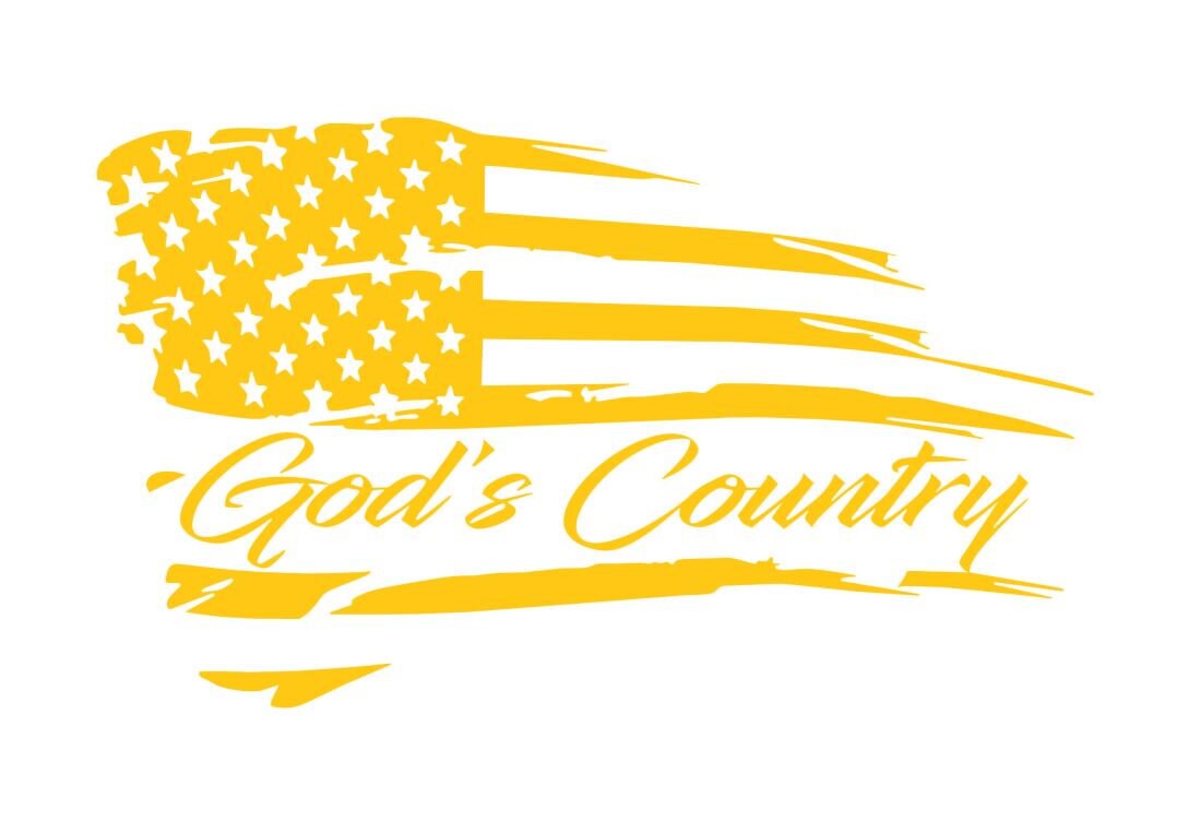 God's Country | American Flag | Custom Precision Die Cut Vinyl Decal ...