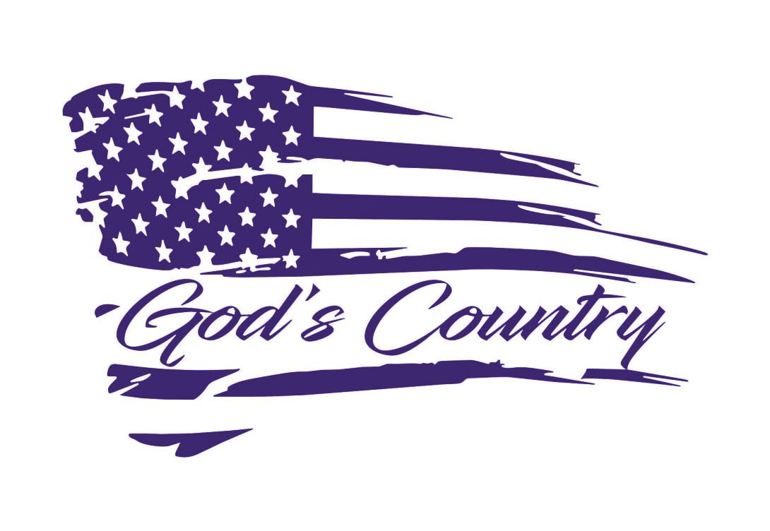 God's Country | American Flag | Custom Precision Die Cut Vinyl Decal ...