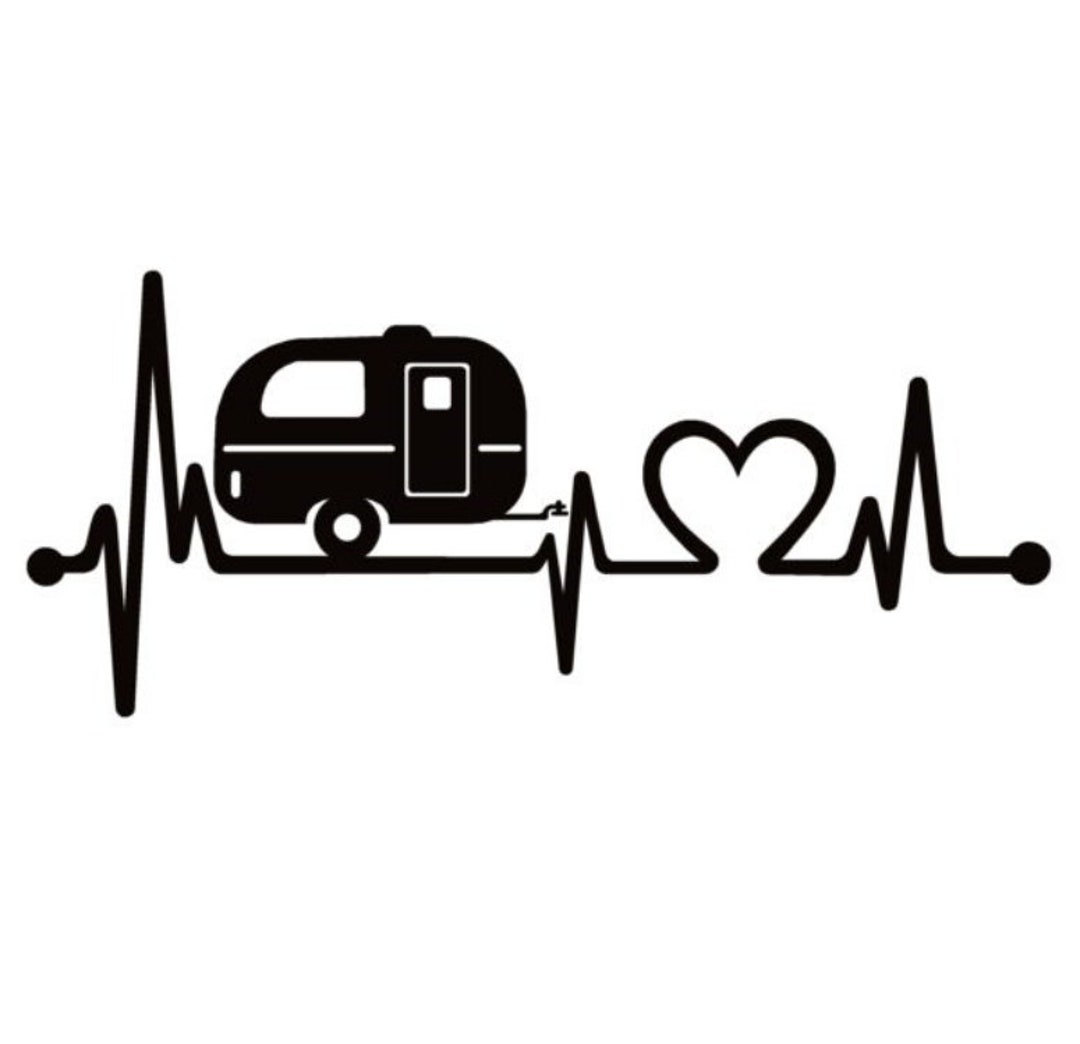 Camping | Camper | RV | Love | Heart | Heartbeat | Custom Precision Die ...