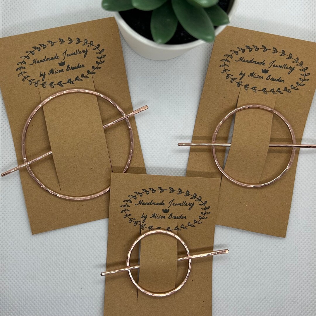 Copper Round Hair Pin, Minimalist Hair Accessory - Etsy UK