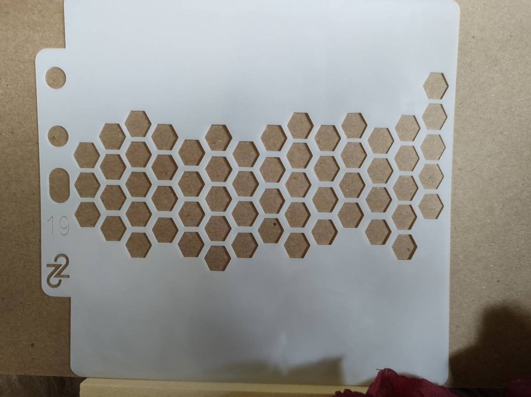Stencil, 5 Honeycomb, Hexagon, Bees Hive Background Stencil for Craft, Painting, Journaling ...