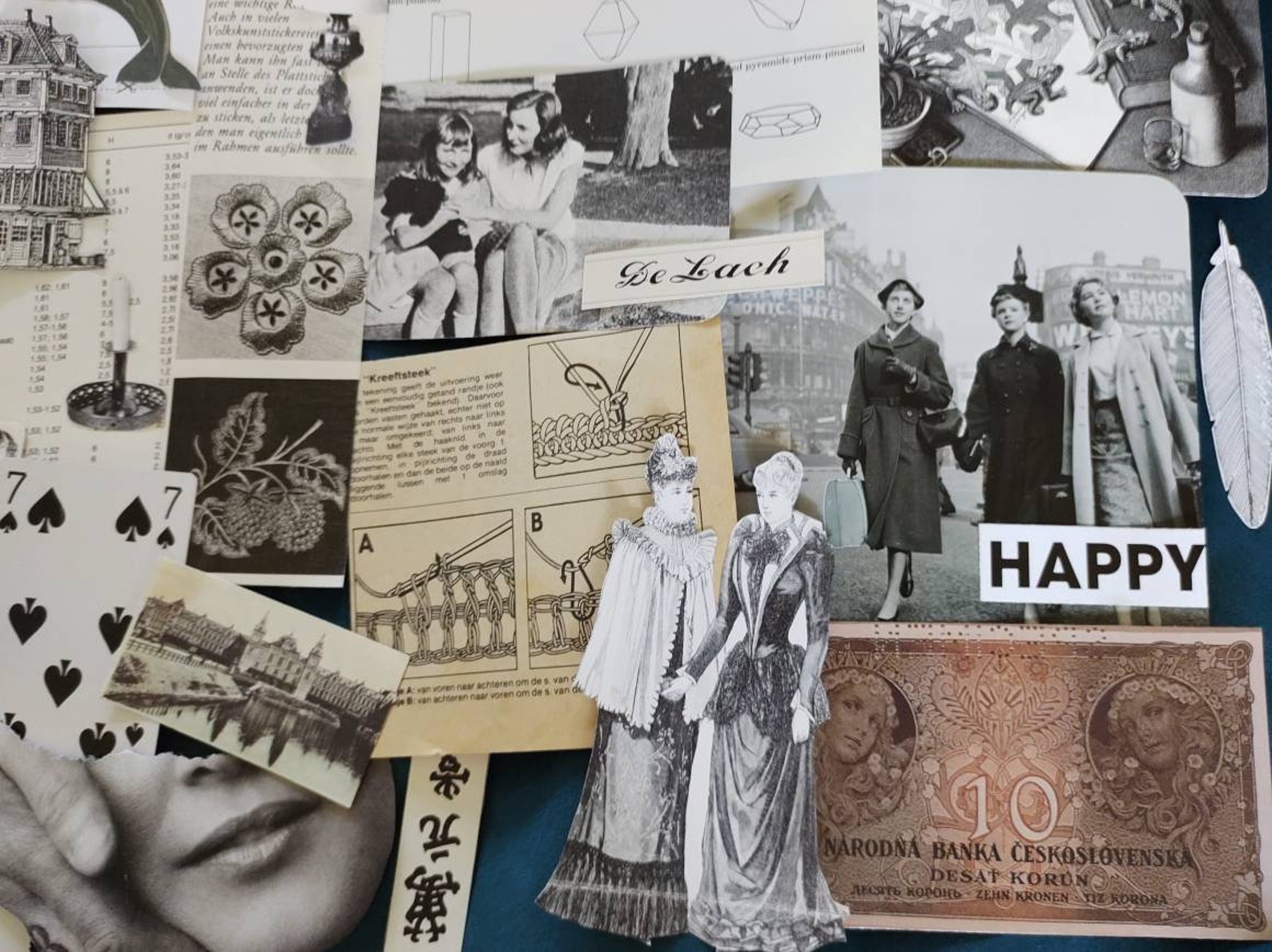 100 pcs Vintage Ephemera for junk journal Black & white | Etsy