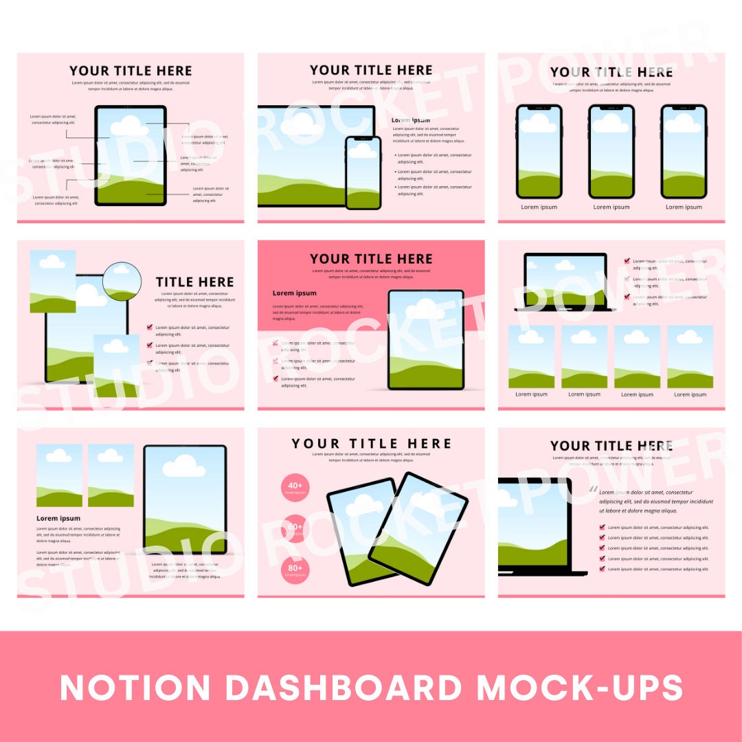 45 Notion Dashboard Mockup Templates Bundle | Editable Canva Templates ...