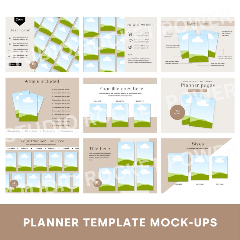 14 Neutral Planner Mock-up Templates | Editable Canva Templates | Etsy ...