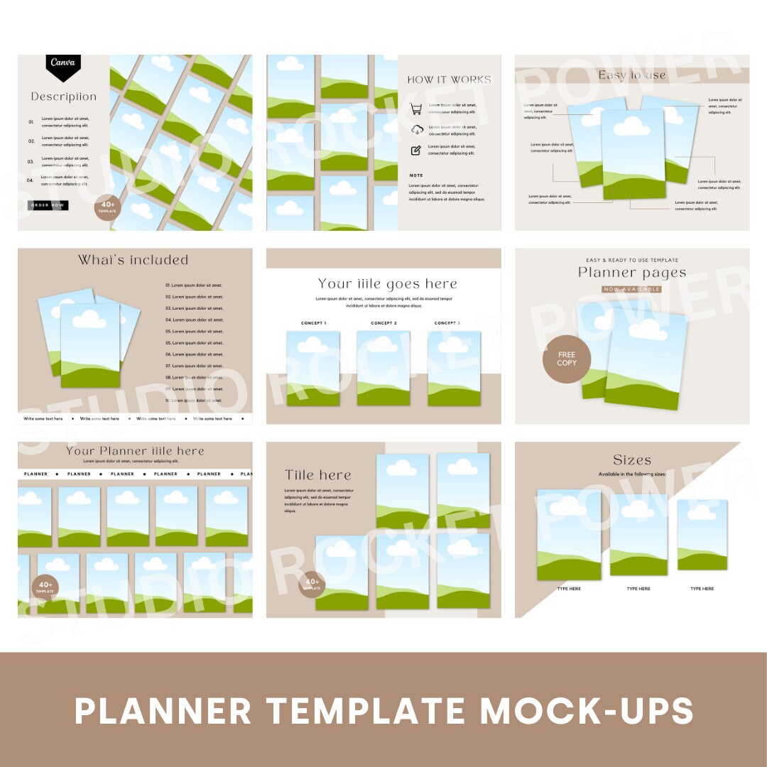 14 Neutral Planner Mock-up Templates | Editable Canva Templates | Etsy ...