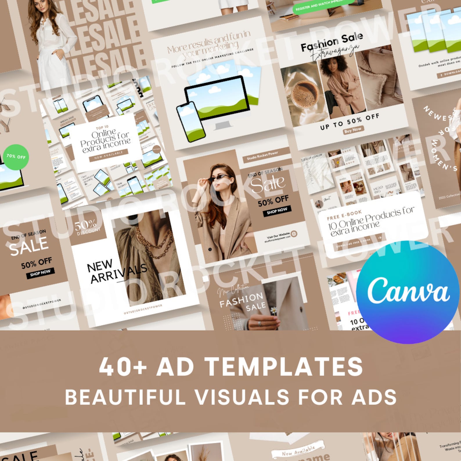 40 Neutral Facebook Ads Templates & Social Media Ads Templates Editable ...