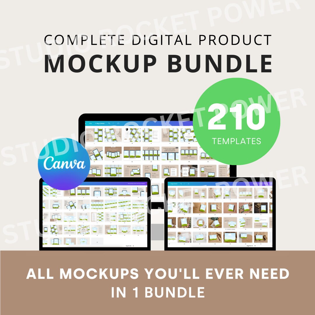 200+ Mockup Templates, Mockup Bundle | Editable Canva Templates | Etsy ...