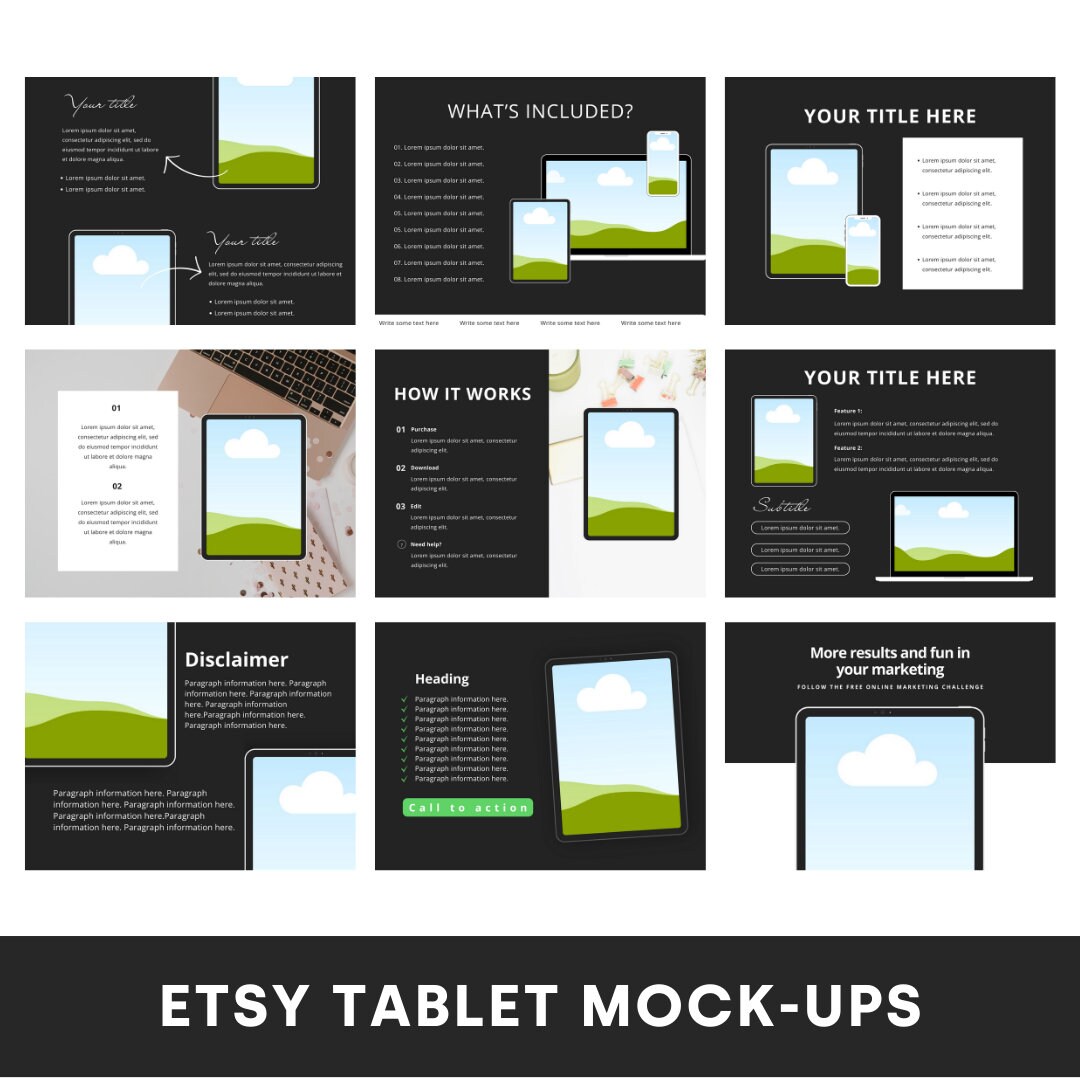 40 Tablet Mockup Templates | Editable Canva Templates | Etsy Listing ...
