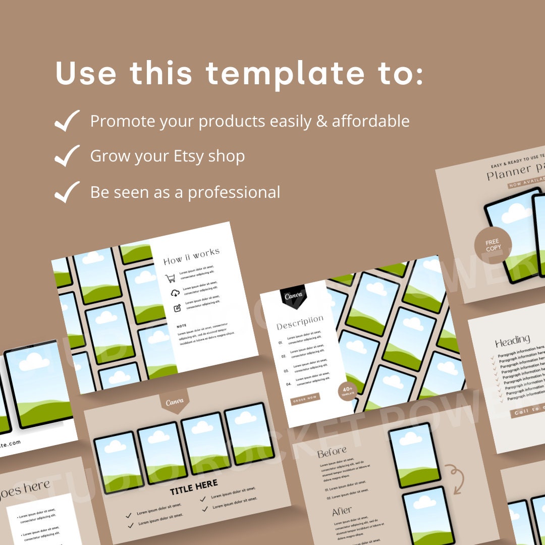 40 Beige Tablet Mock-up Templates | Editable Canva Templates | Etsy ...