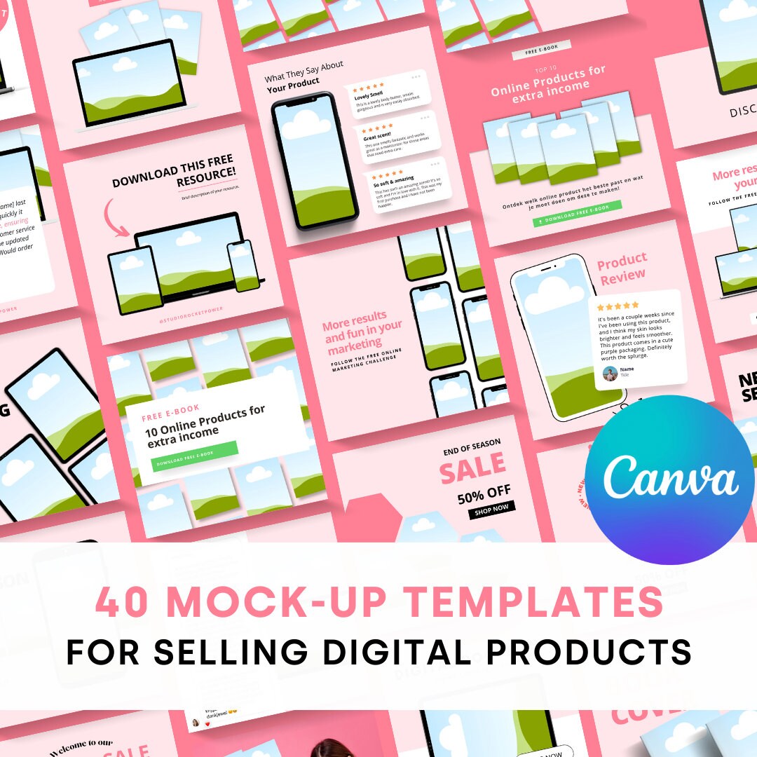 40 Mockup Templates | Canva Templates to Sell Your Digital Products ...