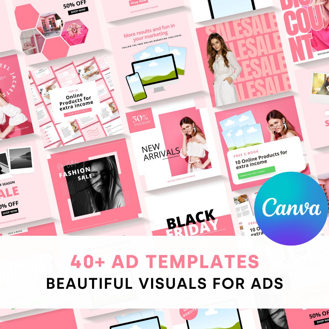 40 Facebook Ad Templates & Social Media Ad Templates Editable Canva Ad ...