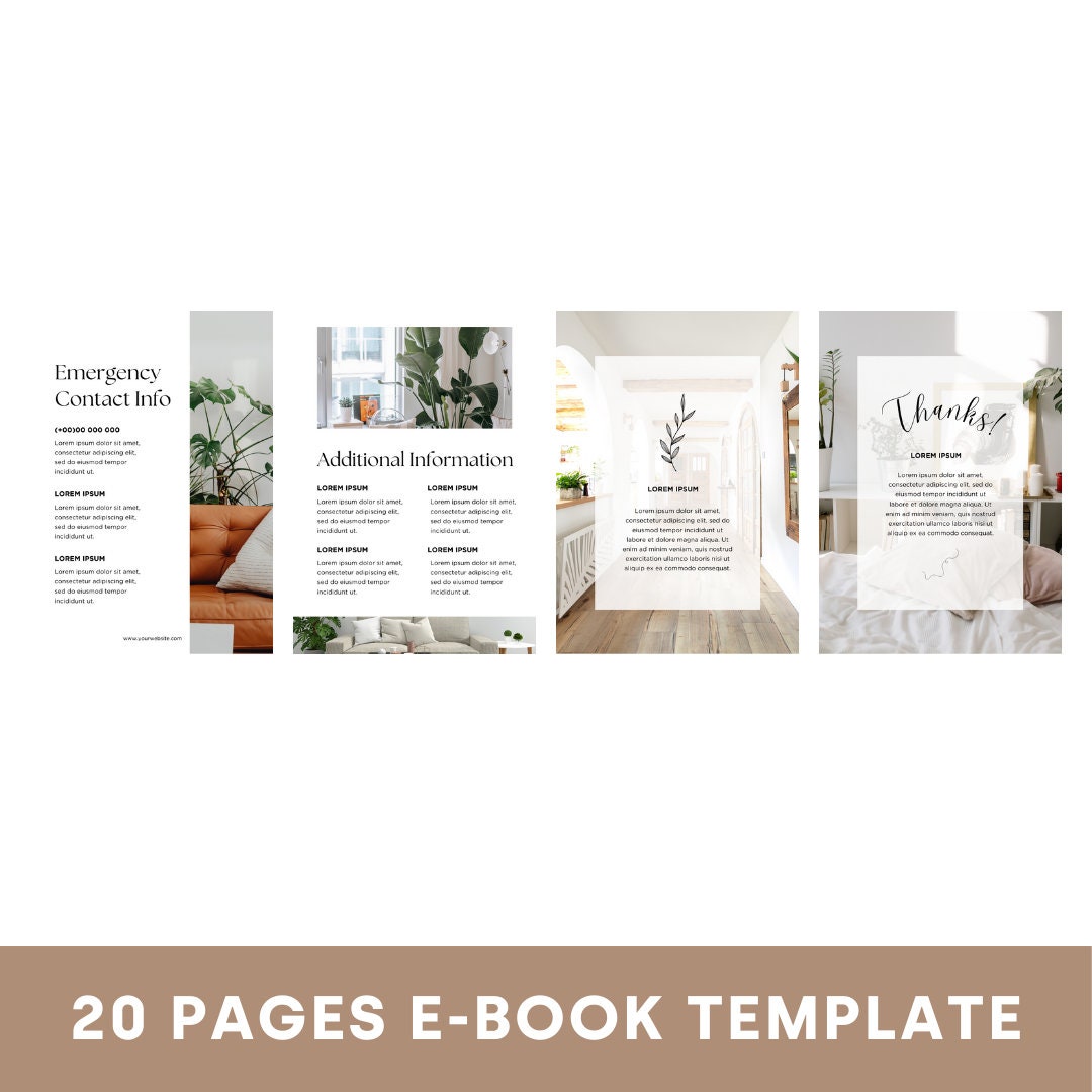 Real Estate Ebook Template, Airbnb Welcome Book Canva Template | Airbnb ...