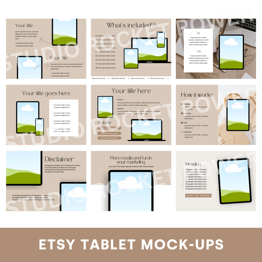 40 Beige Tablet Mock-up Templates | Editable Canva Templates | Etsy ...