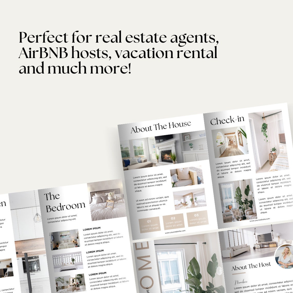 Real Estate Ebook Template, Airbnb Welcome Book Canva Template | Airbnb ...