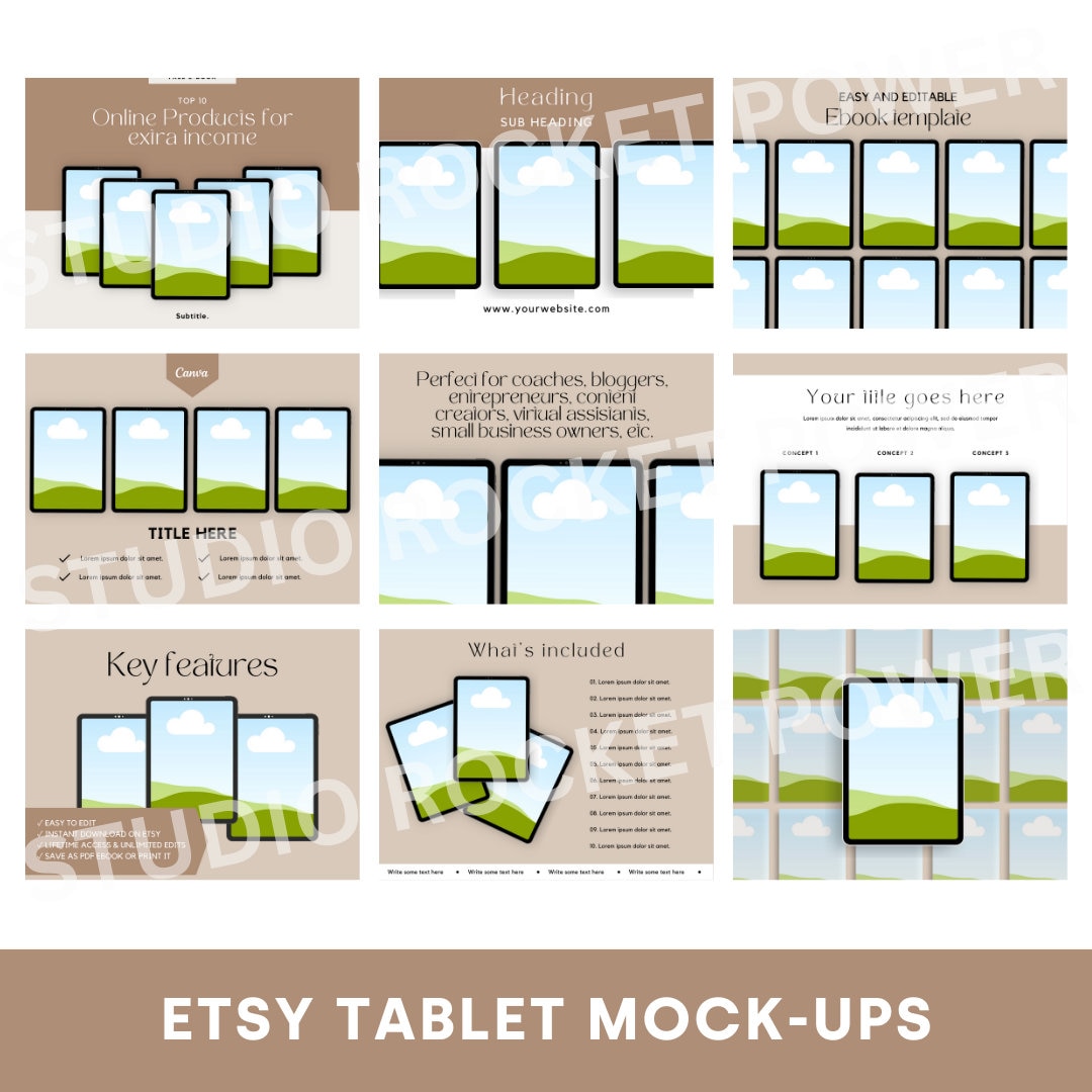 40 Beige Tablet Mock-up Templates | Editable Canva Templates | Etsy ...