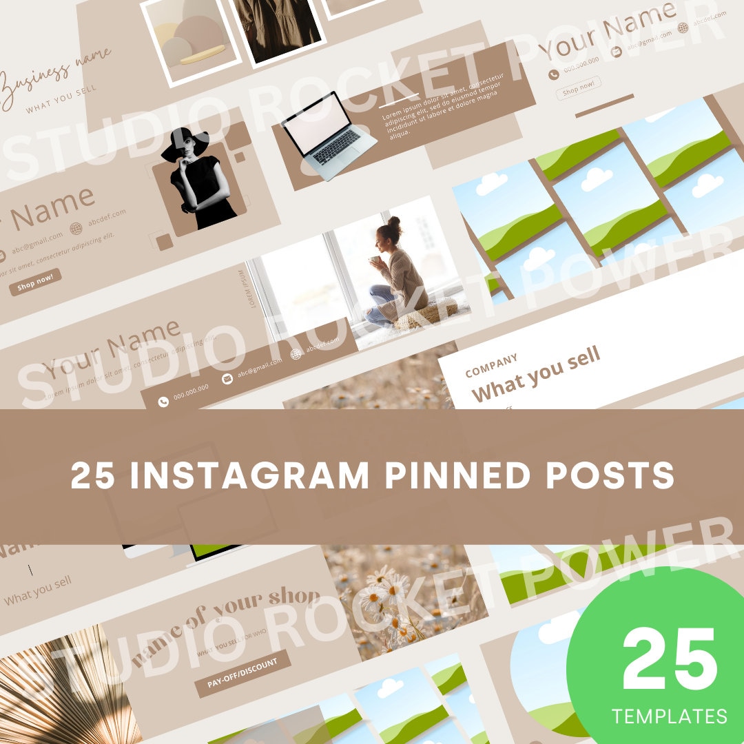 25 Beige Instagram Pinned Posts Banner Template | Instagram Puzzle ...
