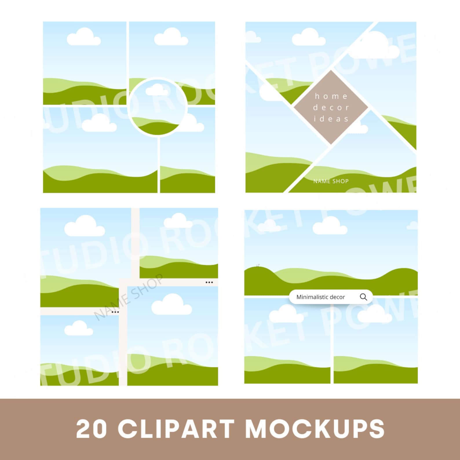 20 Clipart Mockup Templates | Canva Templates to Sell Your Digital ...