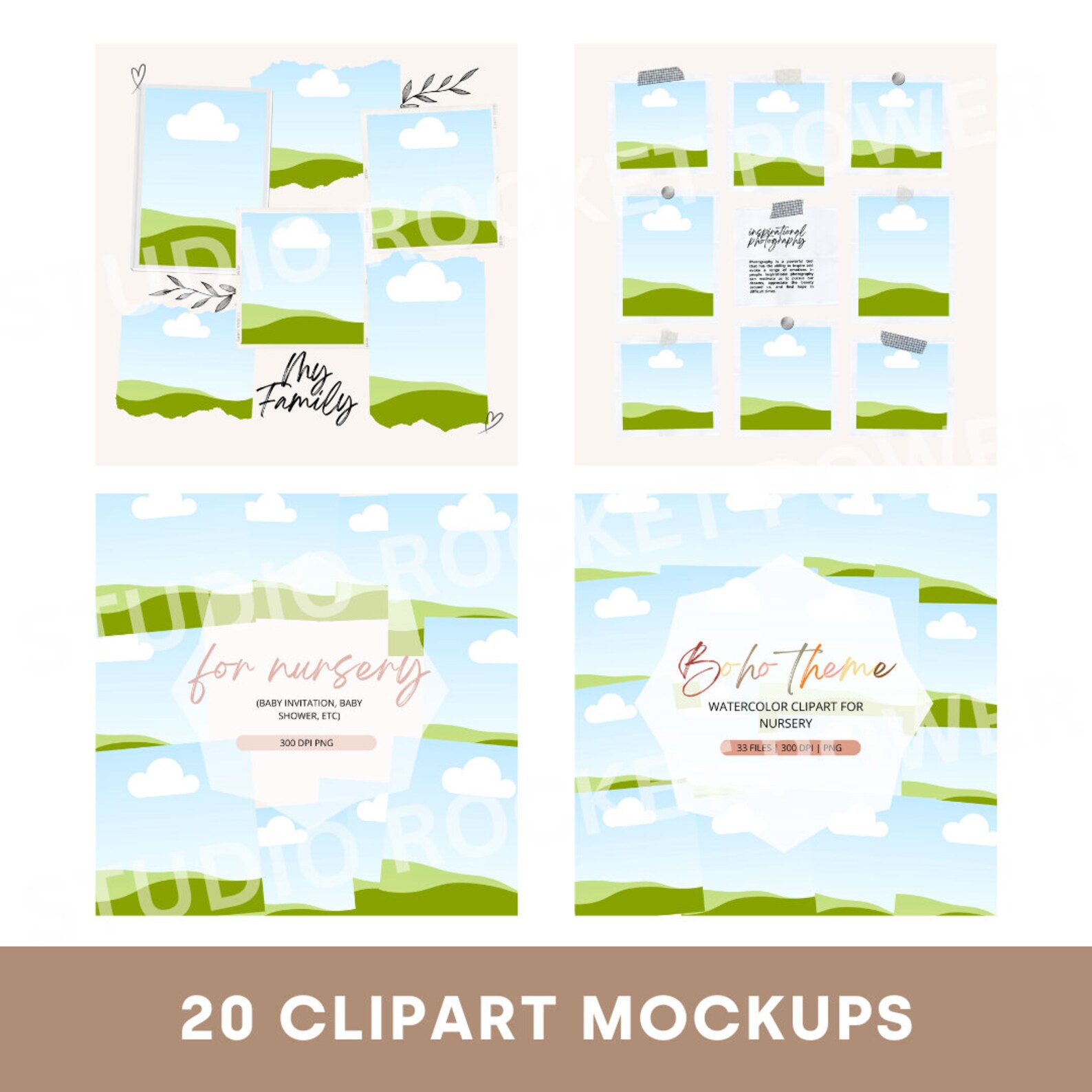 20 Clipart Mockup Templates | Canva Templates to Sell Your Digital ...