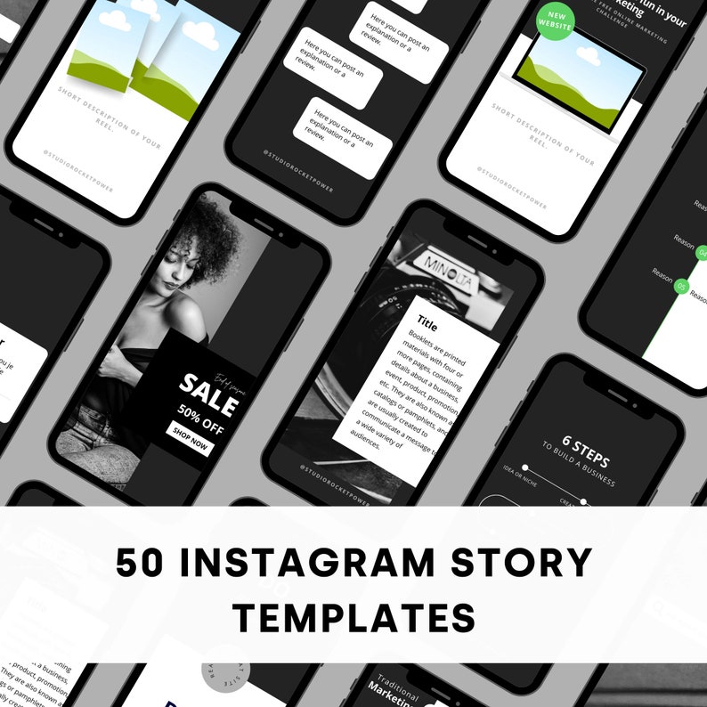 Black White Instagram Template Kit | Social Media Templates | Canva ...