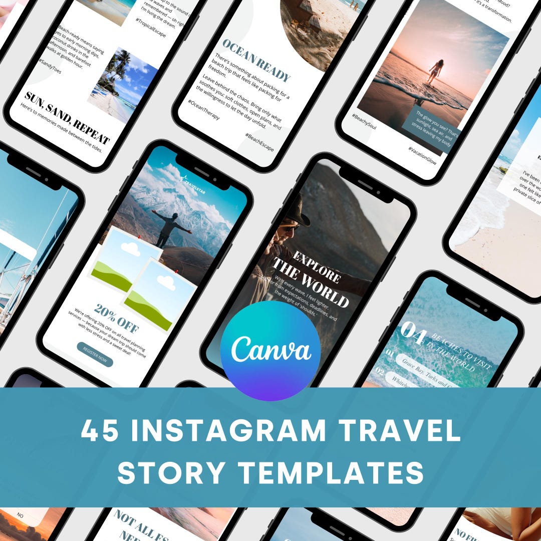 45 Instagram Travel Story Templates Canva, Instagram Travel Template ...