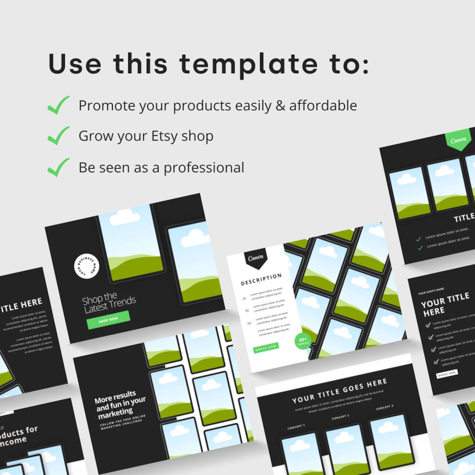 40 Tablet Mockup Templates | Editable Canva Templates | Etsy Listing ...