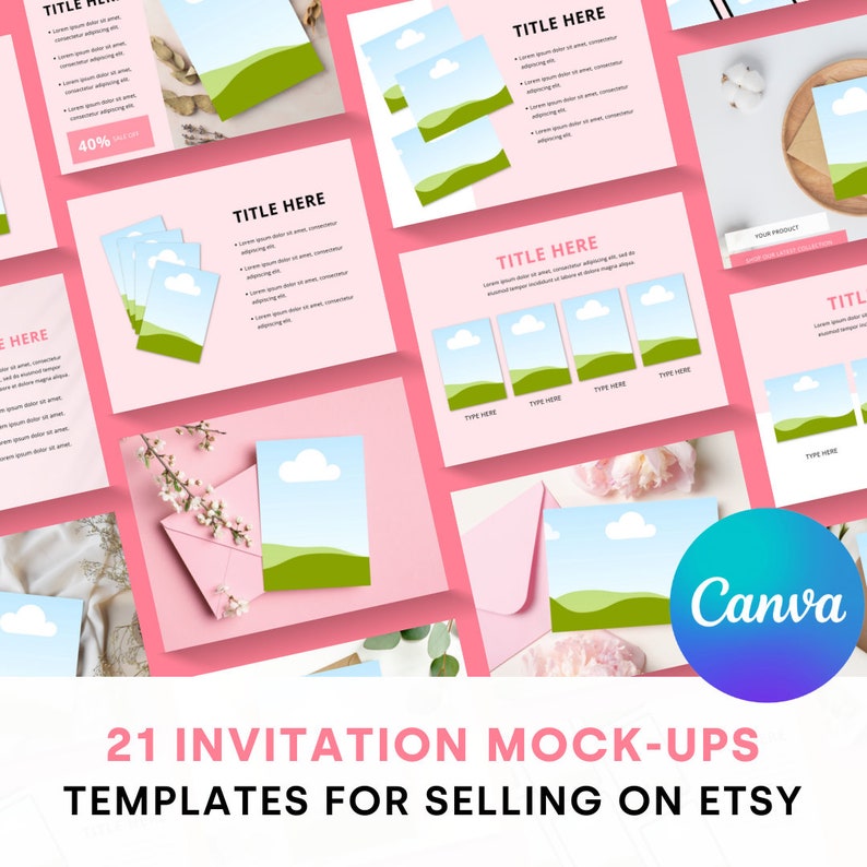 21 Invitation Mockup Templates | Editable Canva Templates | Etsy ...