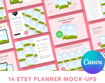 14 Neutral Planner Mock-up Templates Editable Canva Templates Etsy ...
