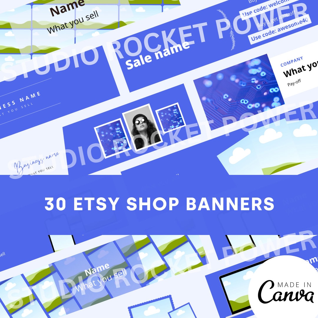 30 Blue Etsy Shop Banner Templates to Improve Your Etsy Shop | Blue ...